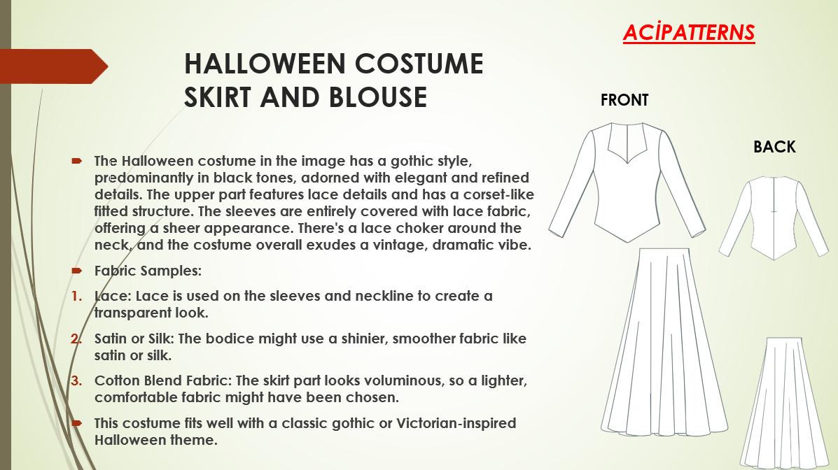 Halloween Dress Pattern, Gothic Witch Costume Dress Pattern,fantasy ...