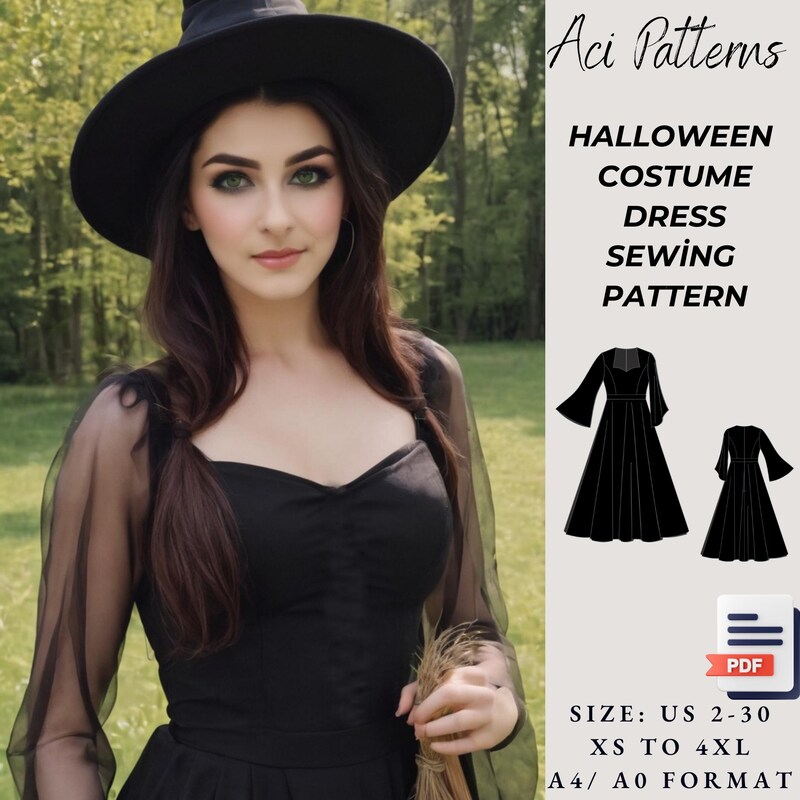 Witch Dress Pattern - Etsy