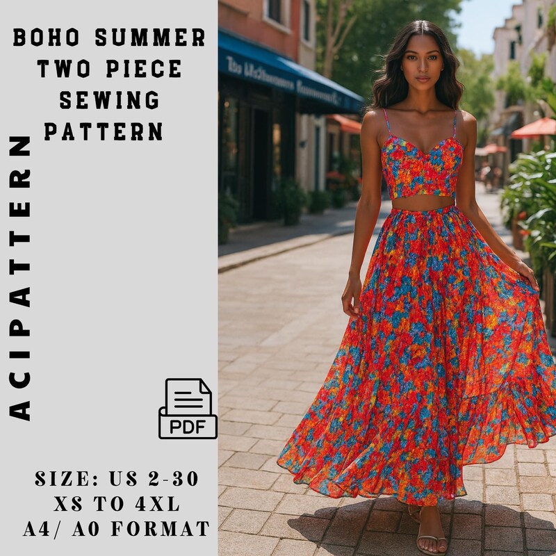 Boho 2 Piece Pattern - Etsy