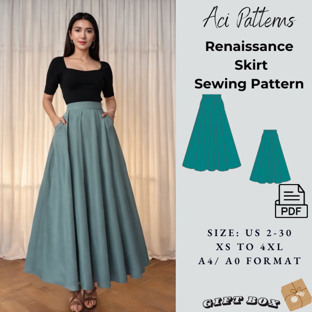 Maxi Skirt Pattern,long Skirt Pattern,beginner Sewing Patternladies ...