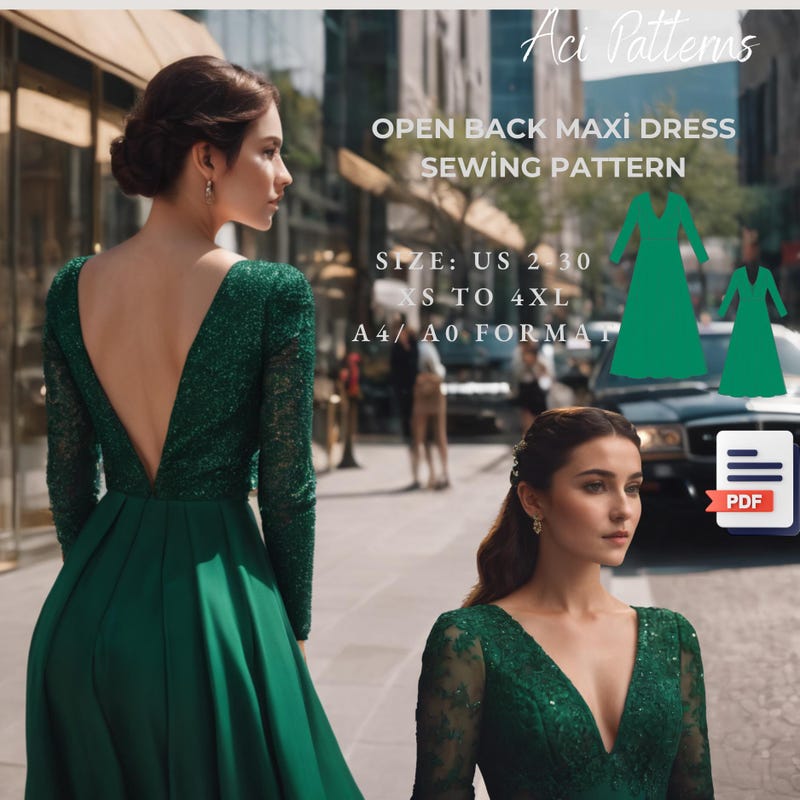 Backless Dress Pattern - Etsy