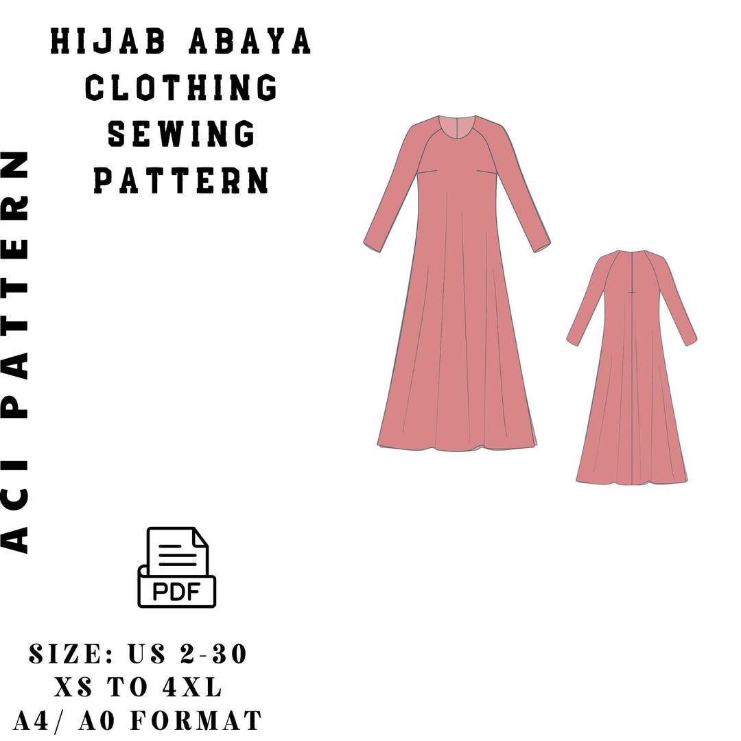 Abaya Pdf Sewing Pattern , A Line Dress , Arabic National Dress ...