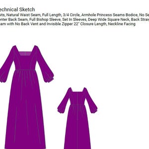 Square Neck Witch Cosplay Dress Sewing Pattern, Vintage Gothic Maxi ...