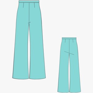 Wide Leg Trousers Sewing Pattern, Women's US 2-30 (PDF Pattern) - Etsy