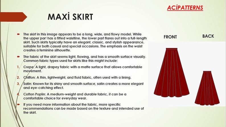 Maxi Skirt Pattern,beginner Sewing Patternladies Size 2 to 30 // A4-US ...