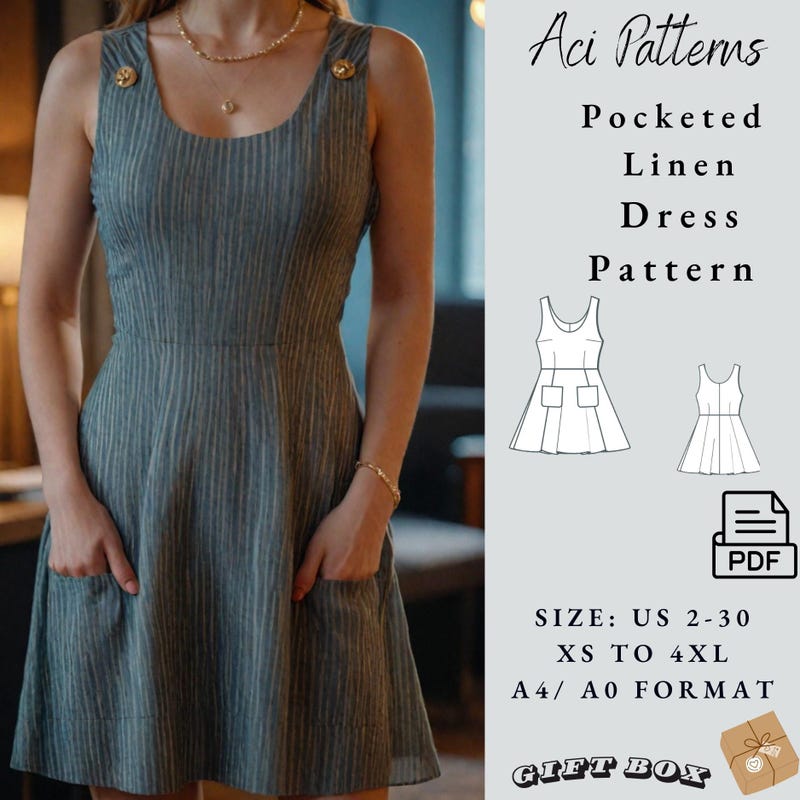 Linen Dress Pattern - Etsy