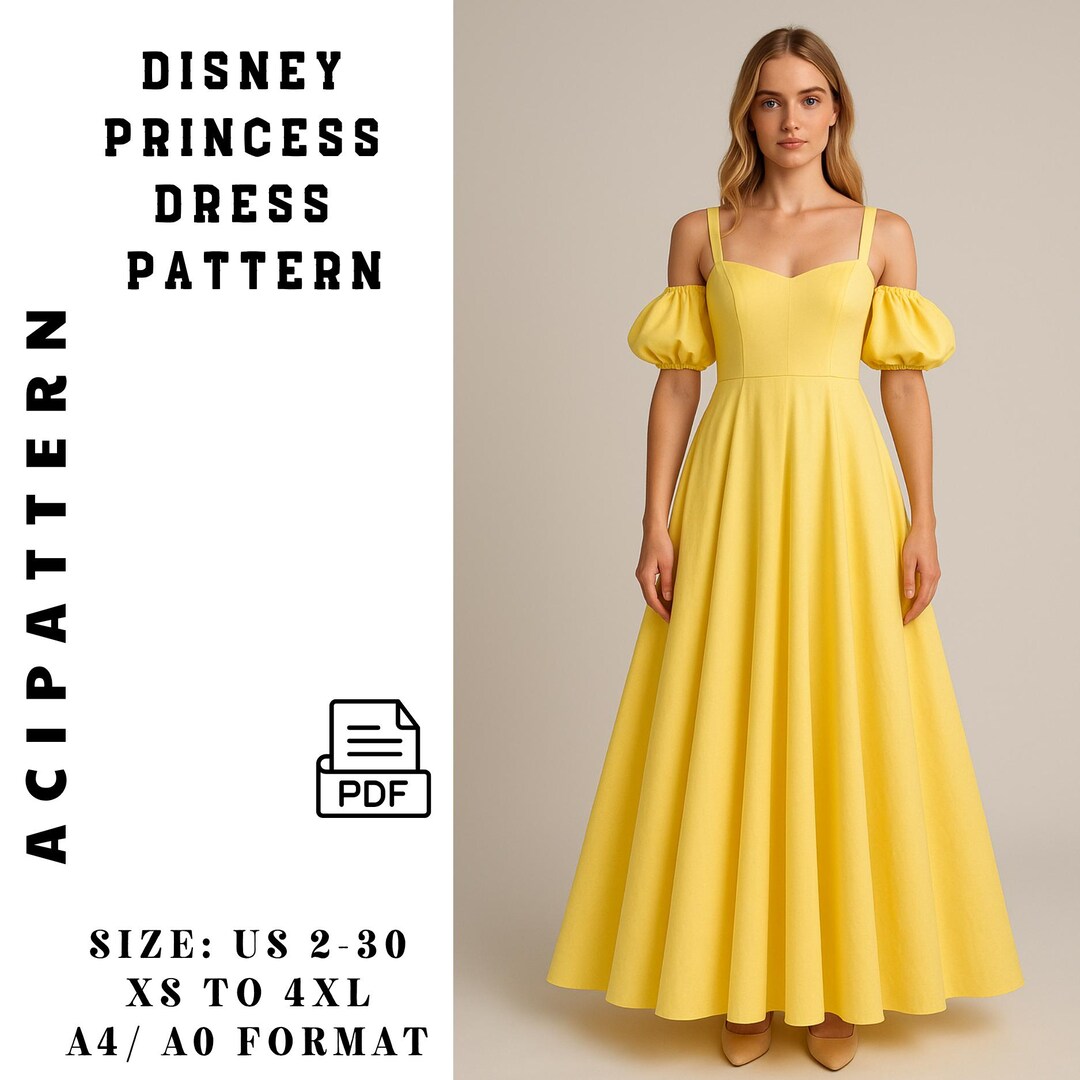 Off Shoulder Princess Sleeve Dress Pattern Sewing Pattern,pdf Princess ...