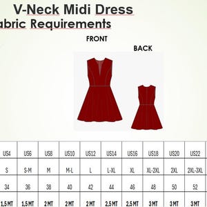 V-neck Midi Dress Sewing Pattern, Bridesmaid Dress, Easy Sewing Pattern ...
