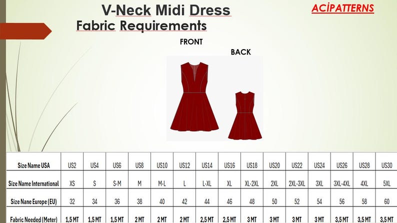 V-neck Midi Dress Sewing Pattern-bridesmaid Dress-easy Sewing Pattern ...