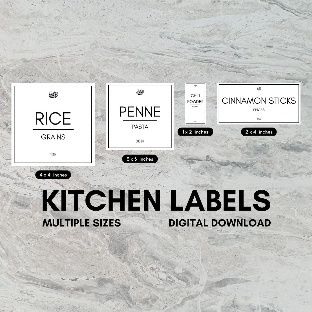 Customizable Kitchen Label Templates: Organize With Style Digital ...