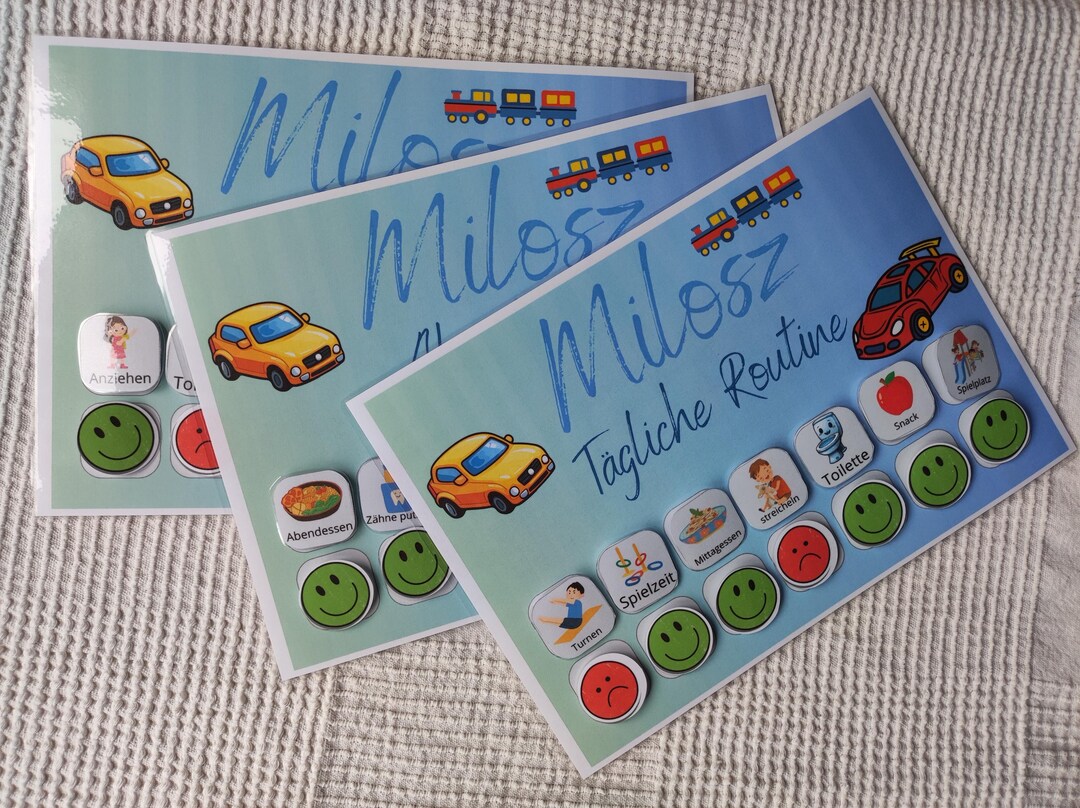Personalized Morning Routine for Children Cars Theme Daily Schedule ...