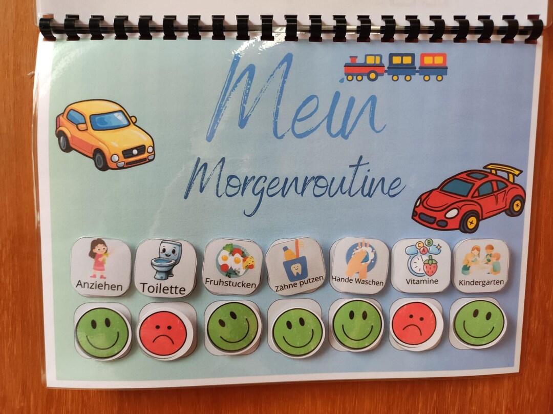 Morning Routine for Children Cars Theme Daily Plan & Evening Routine ...