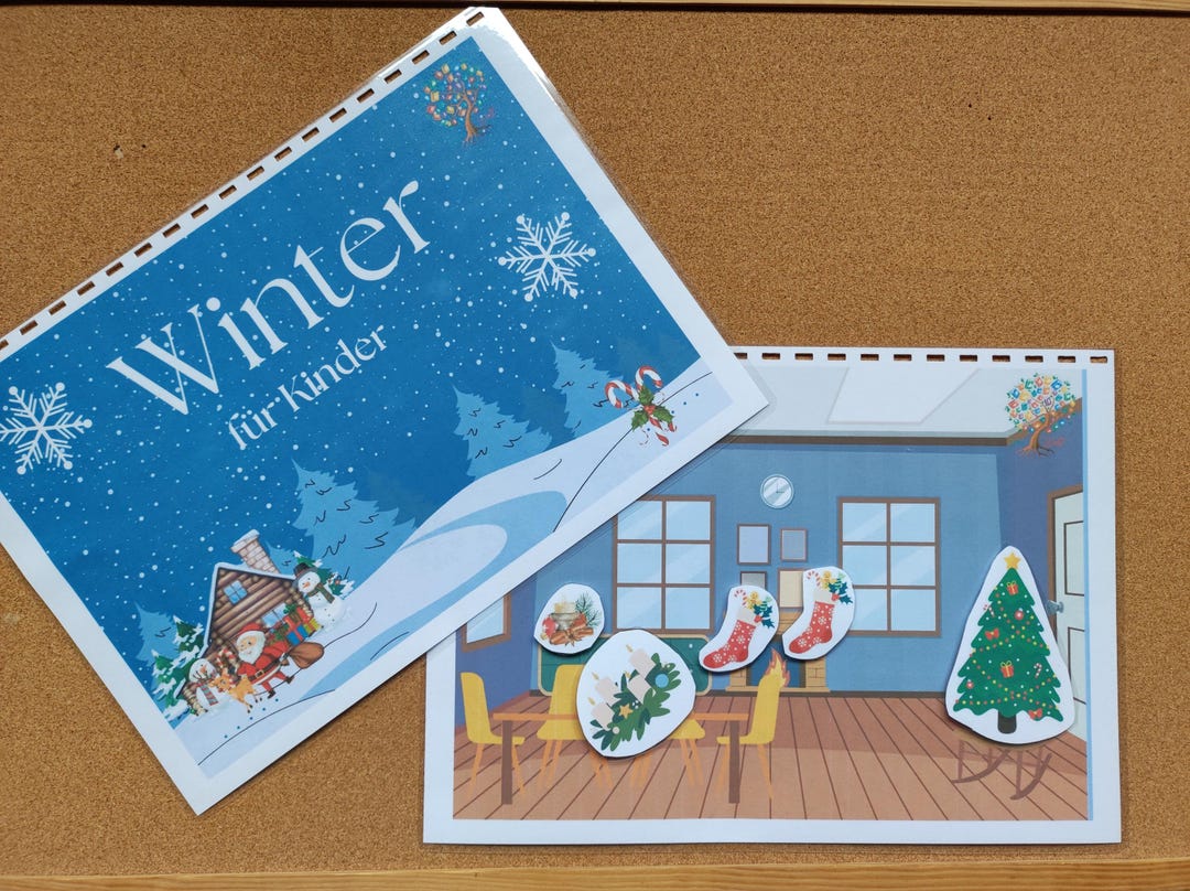 Montessori Children's Book winter for Children Educational Game ...