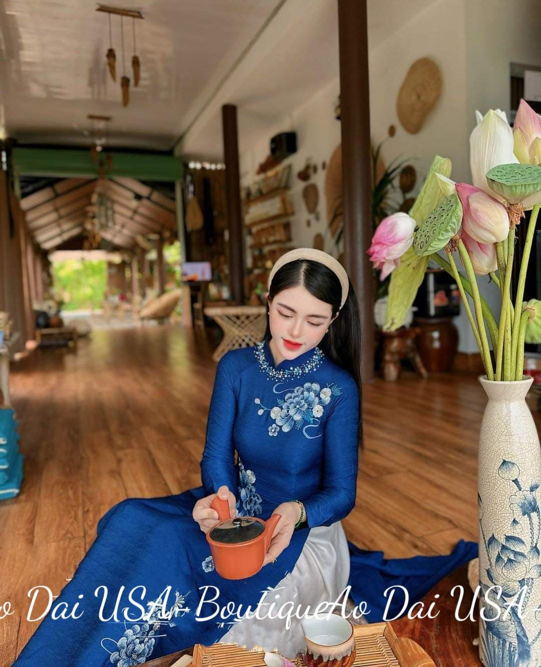 Ao Dai Lua Van Go Theu/ Set Ao Dai Includes Pants/ Pre Made Ao Dai Viet Nam Vietnamese Long ...