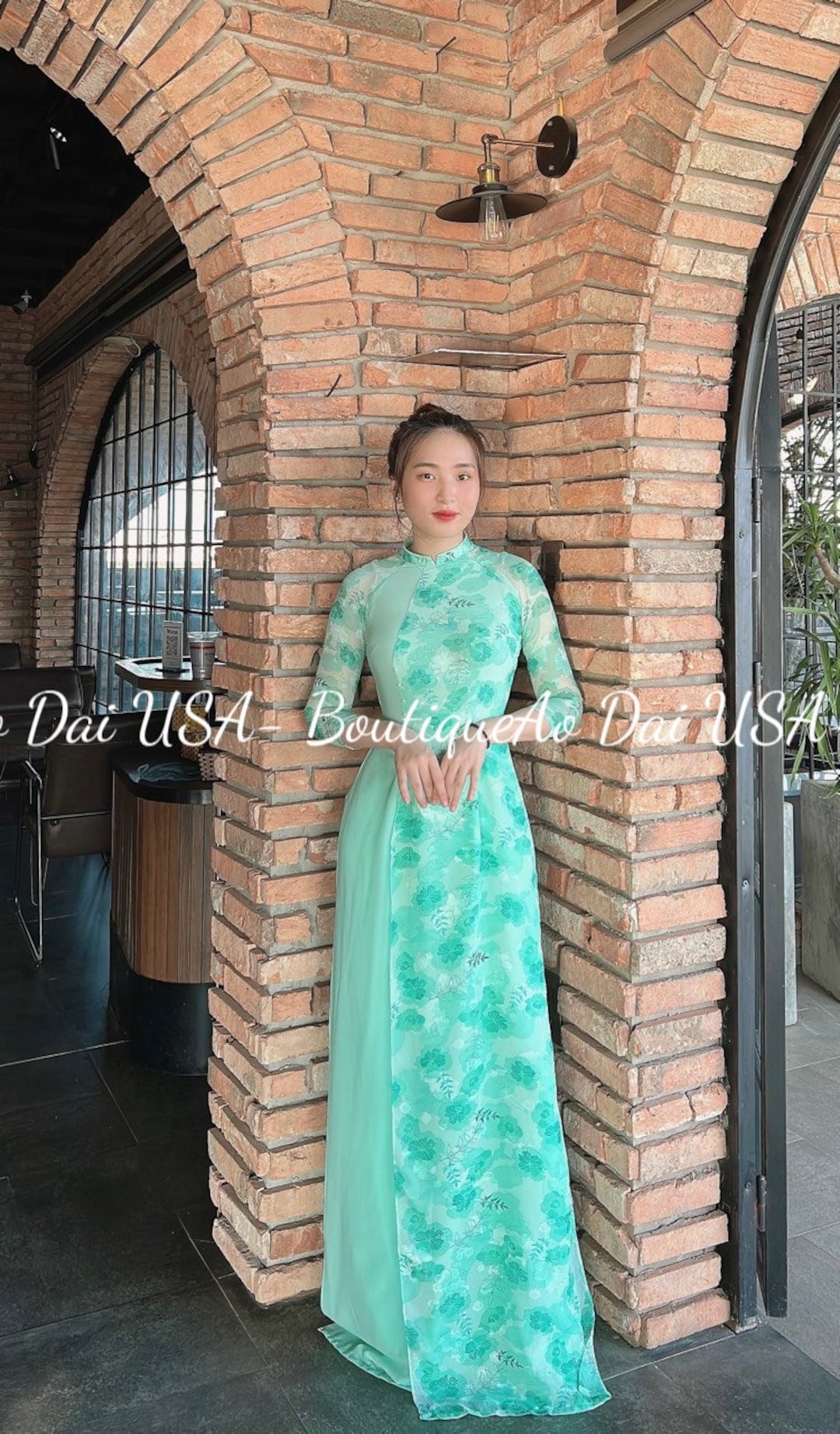 Set Ao Dai Hoa/flower Pre-made Silk Ao Dai Double Layers Ao Dai Set for ...