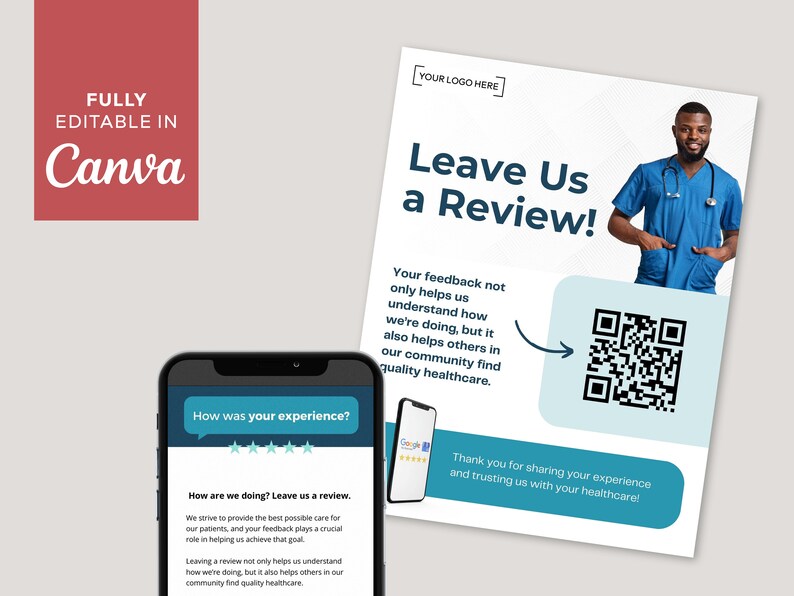 Google Review Canva Email Template for Medical Practices Healthcare ...