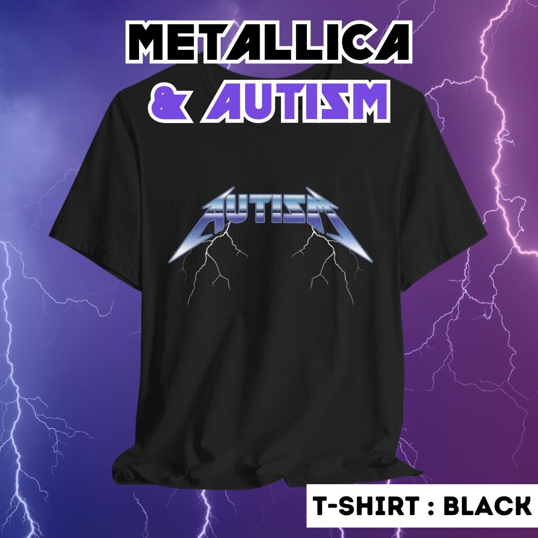 Autism Metal Gradiant Lightning T-shirt | Metallica Funny Autism Shirt ...