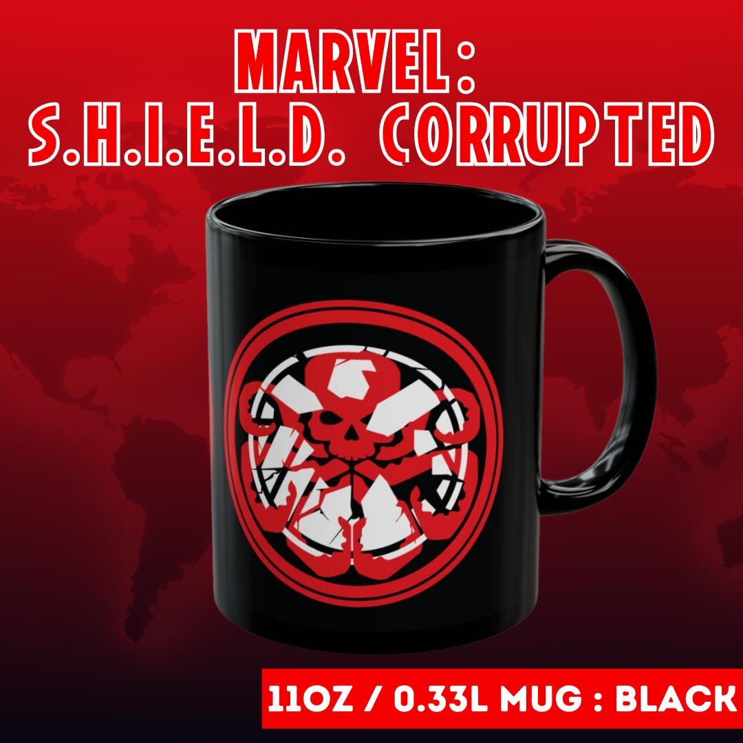 Marvel Comic Book Hydra Shield Takeover Mug Black 11oz (0.33L) | Marvel ...