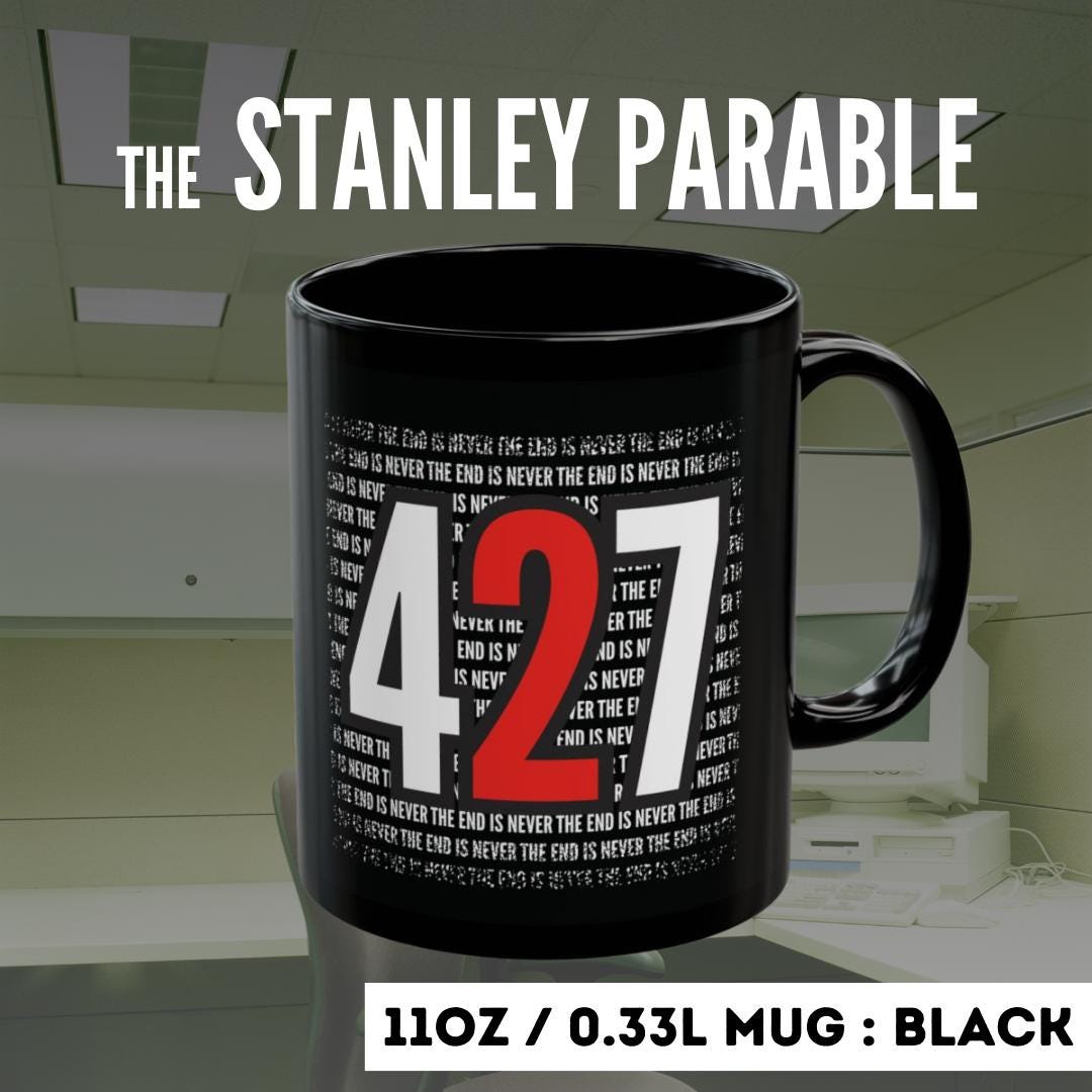 Stanley Parable Employee 427 the End is Never Mug Black 11oz (0.33L ...