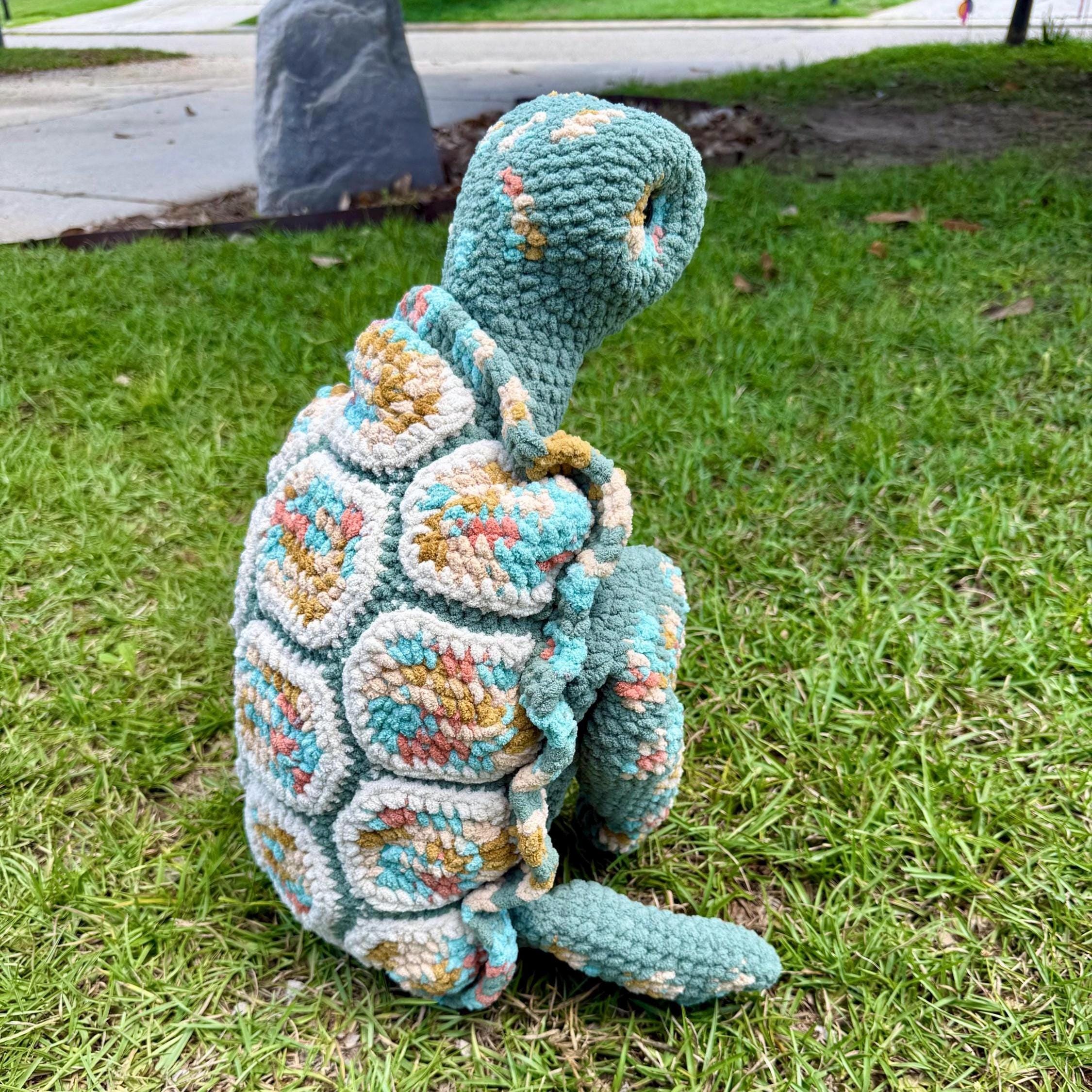 Giant Crochet Sea Turtle Plushie – Handmade Ocean Animal Pillow – Soft ...