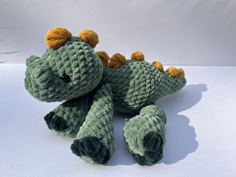 Olive Dino Crochet Plush - Etsy