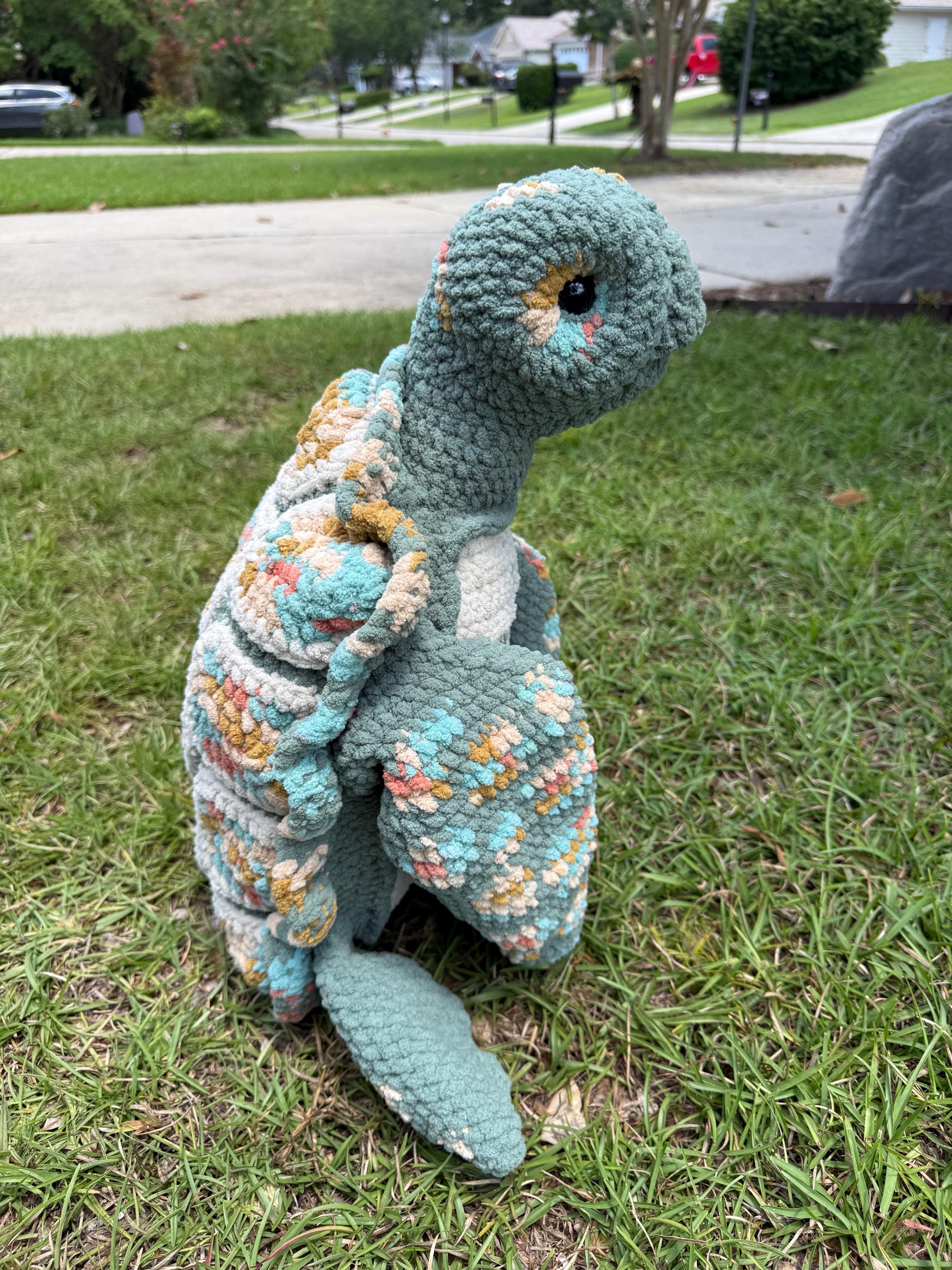 Giant Crochet Sea Turtle Plushie – Handmade Ocean Animal Pillow – Soft ...