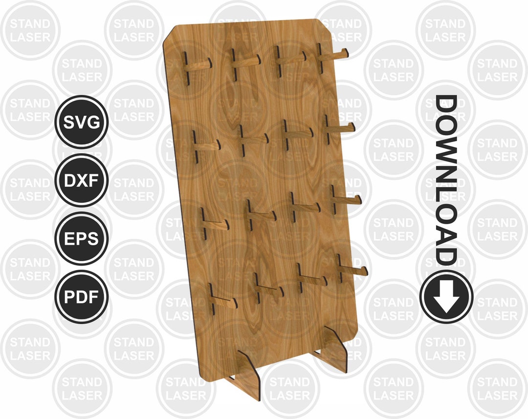 Display Stand Laser Cut SVG File / Key Chain Display Stand Gloweforge ...