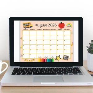 EDITABLE August 2026 Calendar, Printable Back to School Calendar W ...