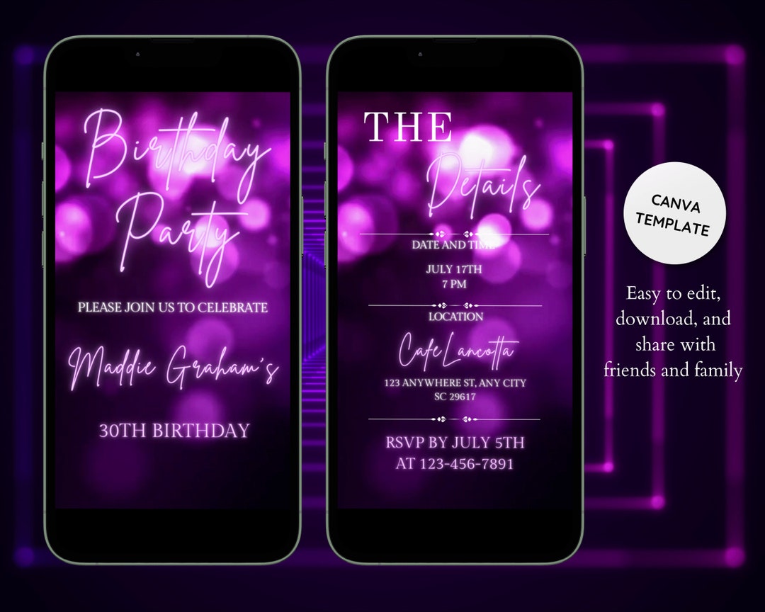 Cute Birthday Party Invitation Digital Invite Animated Video Birthday ...