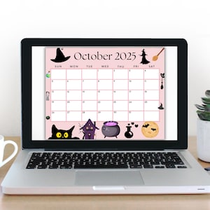 Editable October 2025 Calendar, Printable Scary Halloween Calendar W ...