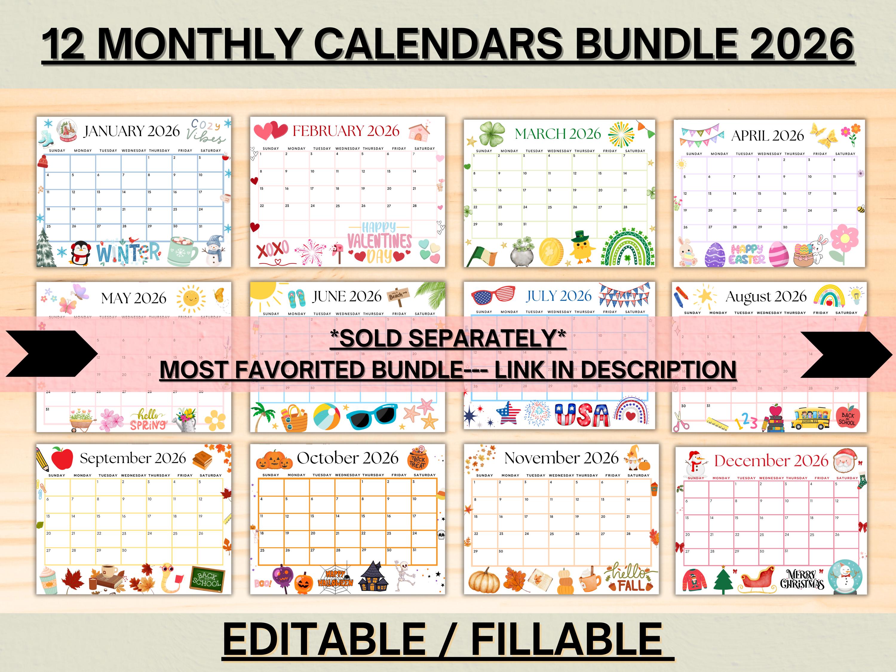 EDITABLE August 2026 Calendar, Printable Back to School Calendar W ...