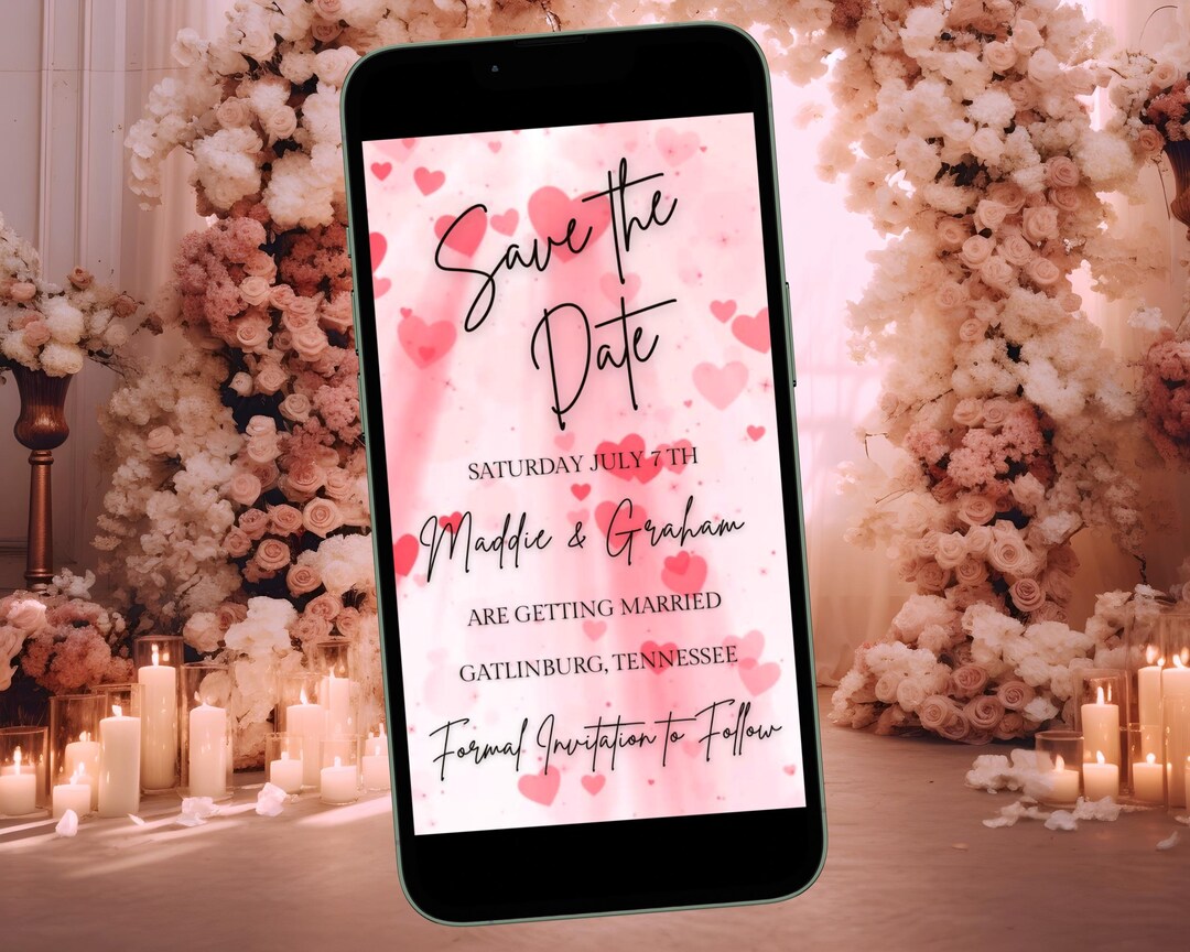 Save the Date Digital Wedding Invitation- Animated Video Wedding Invite ...