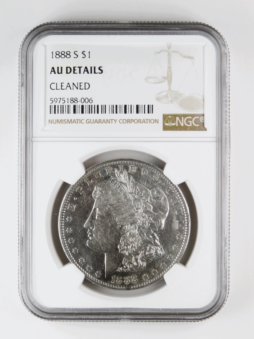 Morgan Silver Dollar, 1888-S, NGC Graded AU Details - Etsy