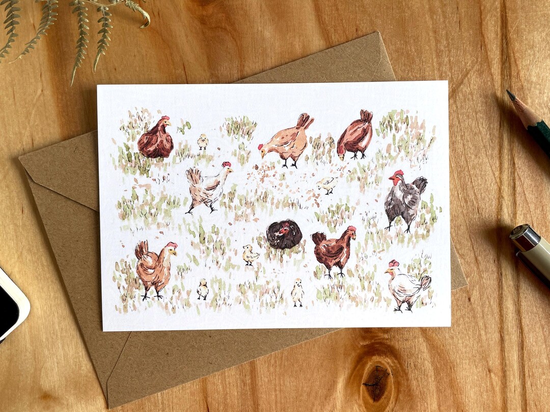 From €2.30: Postcard Chickens and Chicks | Card With Envelope (optional ...