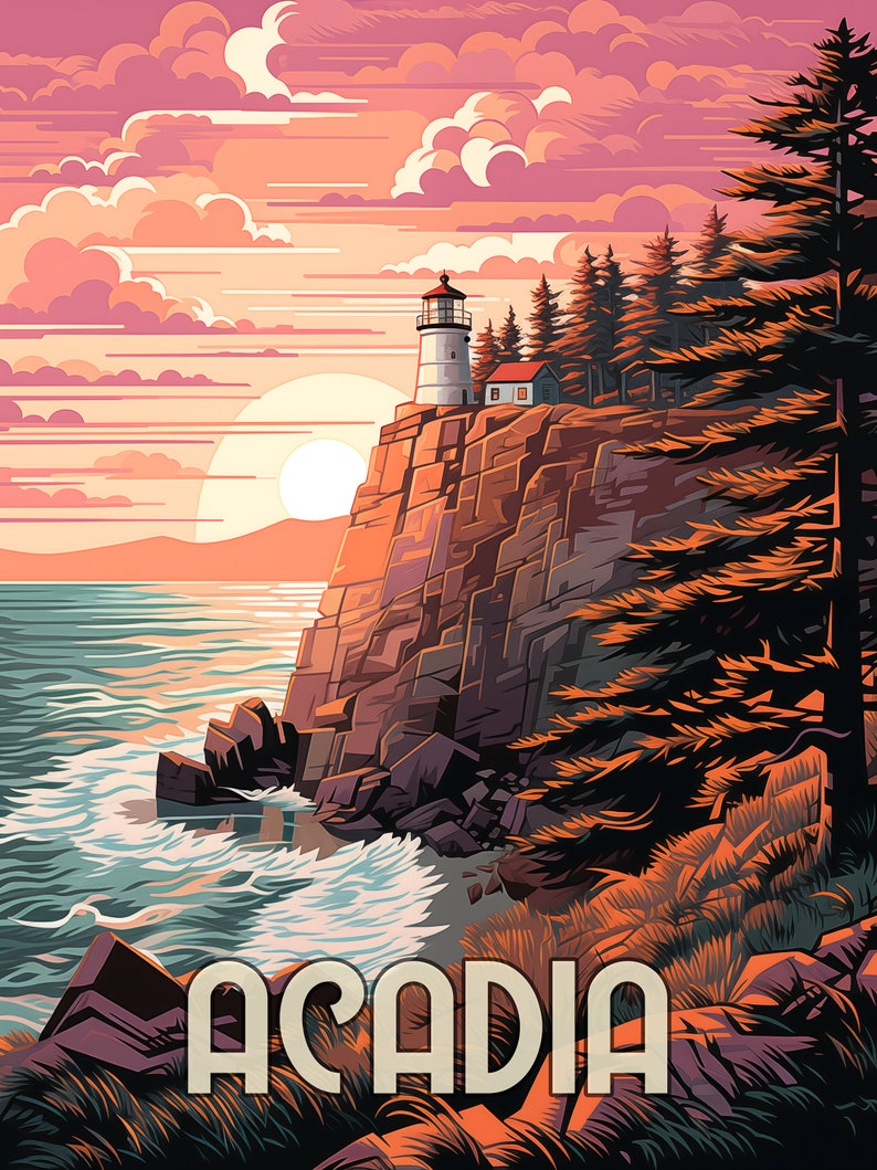 Acadia National Park Poster Wall Art Digital Download 300 DPI - Etsy