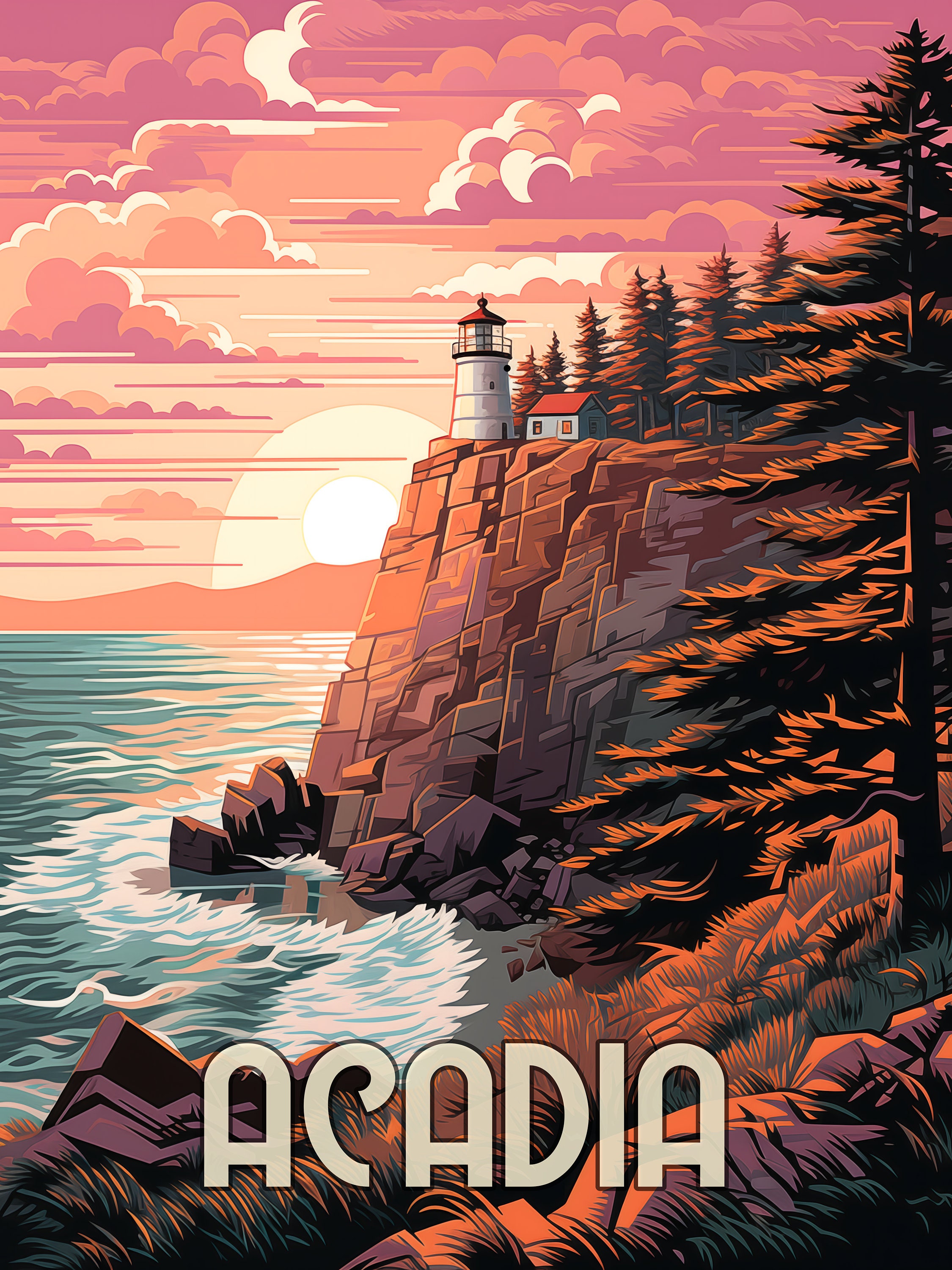 Acadia National Park Poster Wall Art Digital Download 300 DPI - Etsy