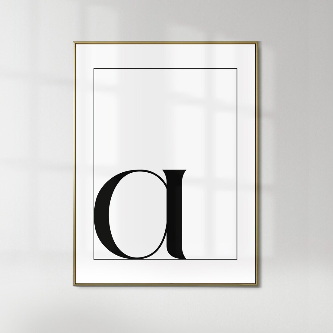 Personalized Modern Lowercase Name Initial Poster, 28 Color Options ...