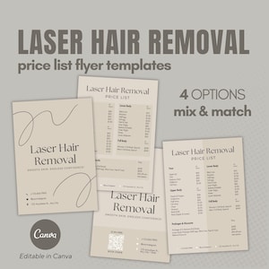 Laser Hair Removal Price List Flyer: Beige Clinic Template (canva ...