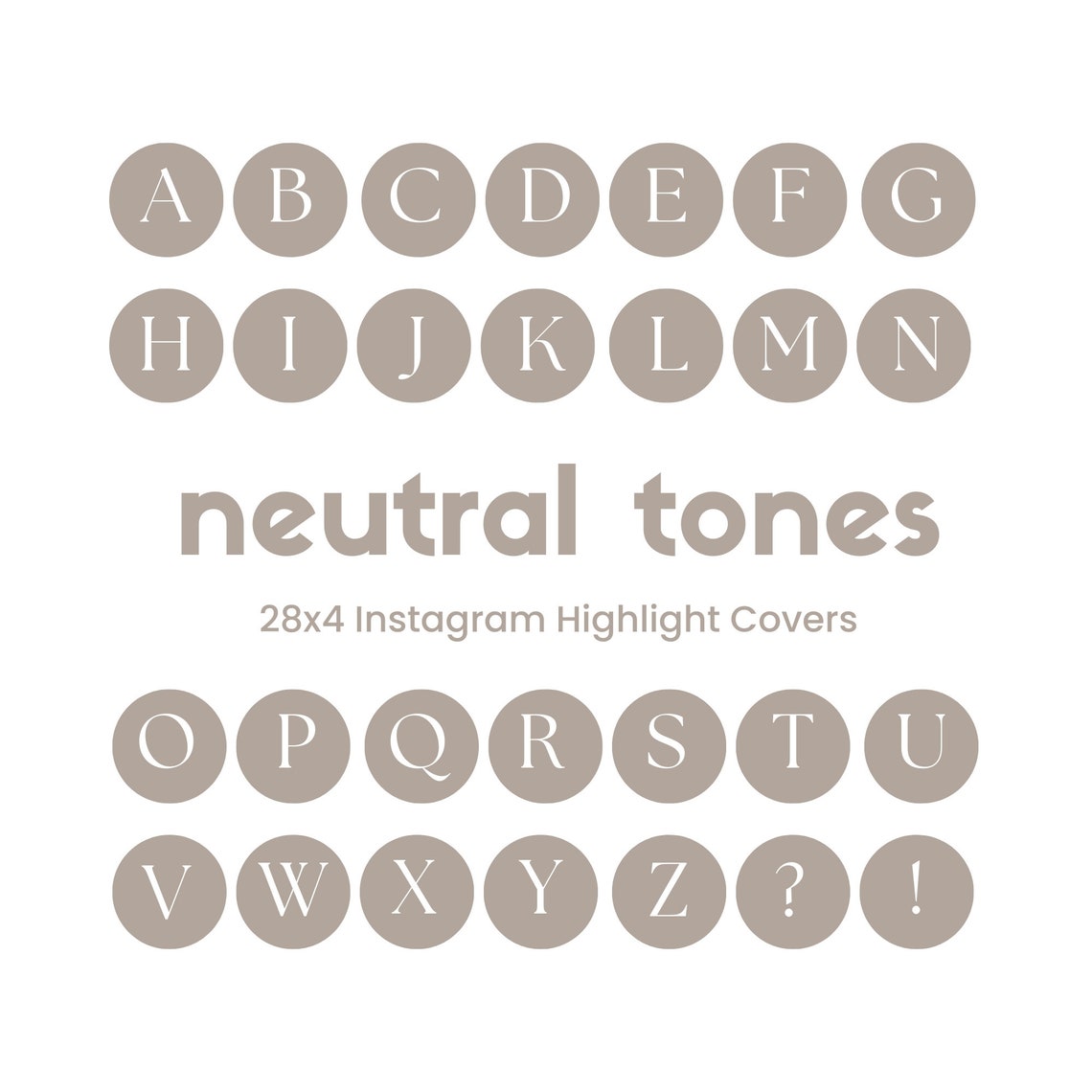 Neutral Tones Instagram Story Highlight Covers | Set of 28 | Aesthetic ...