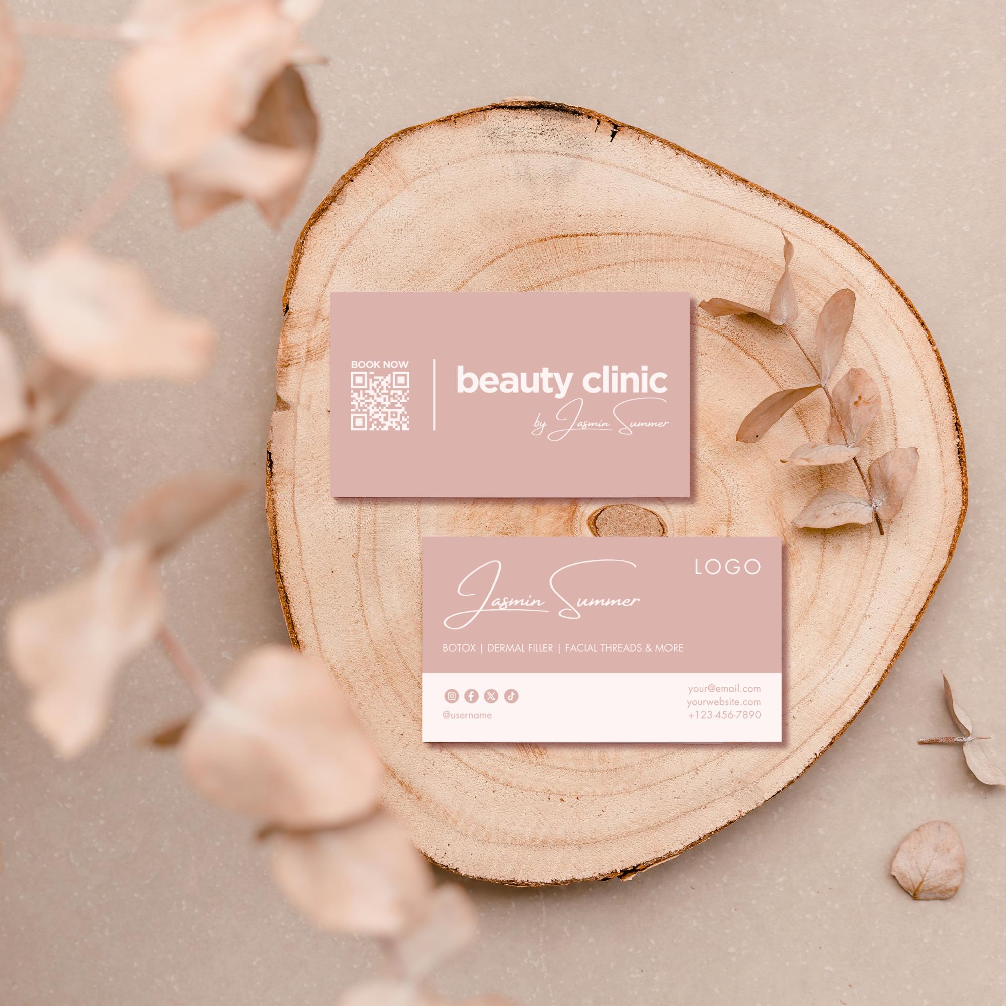 Botox - Dermal Filler Business Card Template – Pink Aesthetic Modern ...