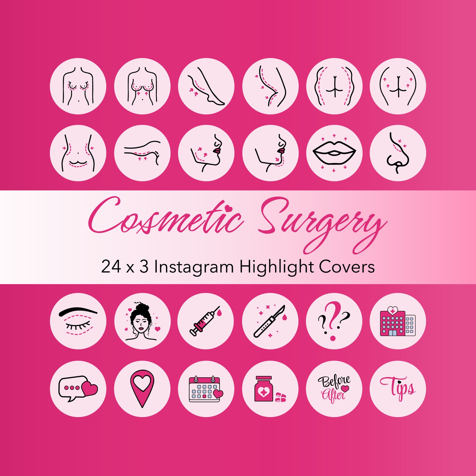 Cosmetic Surgery Instagram Highlight Icons Plastic Surgery Highlights ...