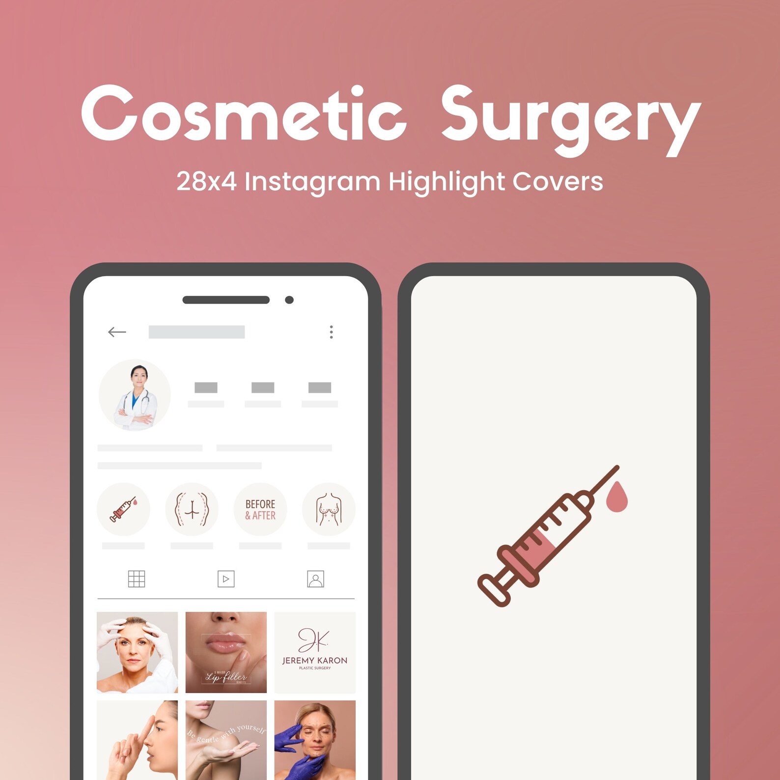 Cosmetic Surgery Instagram Highlight Icons: Botox, Fillers (canva ...