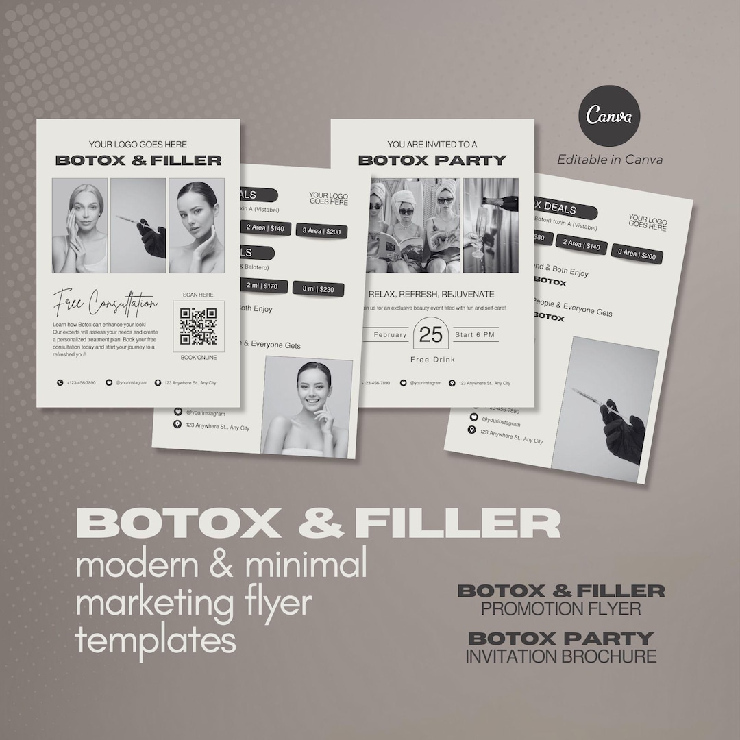 Modern Minimal Botox Filler Marketing Flyer Template | Botox Filler ...