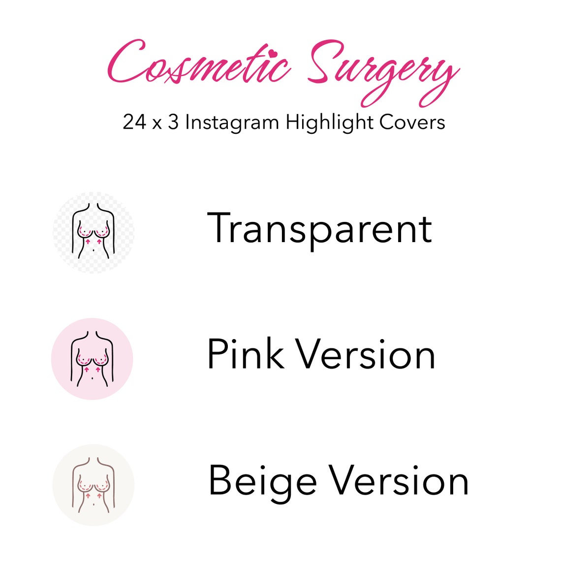 Cosmetic Surgery Instagram Highlight Icons Plastic Surgery Highlights ...