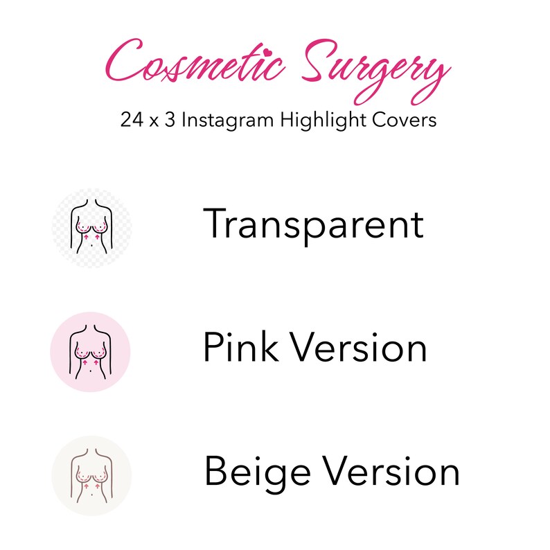 Cosmetic Surgery Instagram Highlight Icons Plastic Surgery Highlights ...