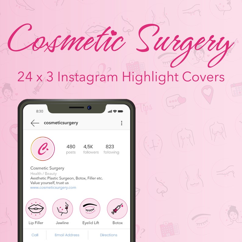 Cosmetic Surgery Instagram Highlight Icons Plastic Surgery Highlights ...