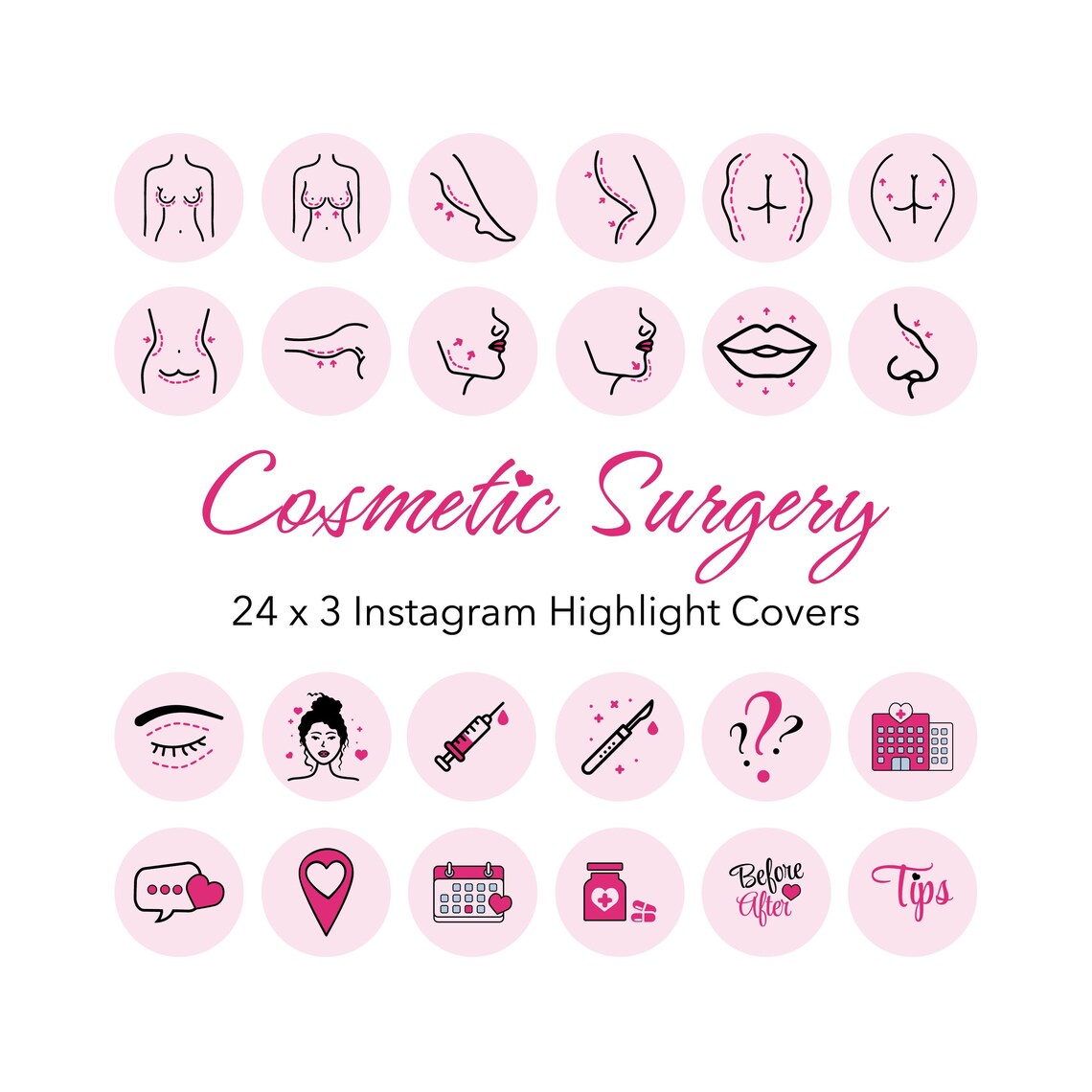 Cosmetic Surgery Instagram Highlight Icons Plastic Surgery Highlights ...