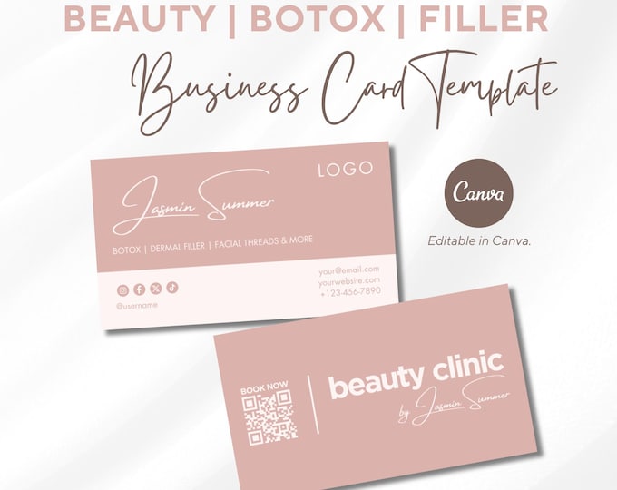 Botox - Dermal Filler Business Card Template – Pink Aesthetic Modern ...