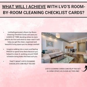Room by Room Cleaning Checklists, Editable Cleaning Cards, Cleaning ...