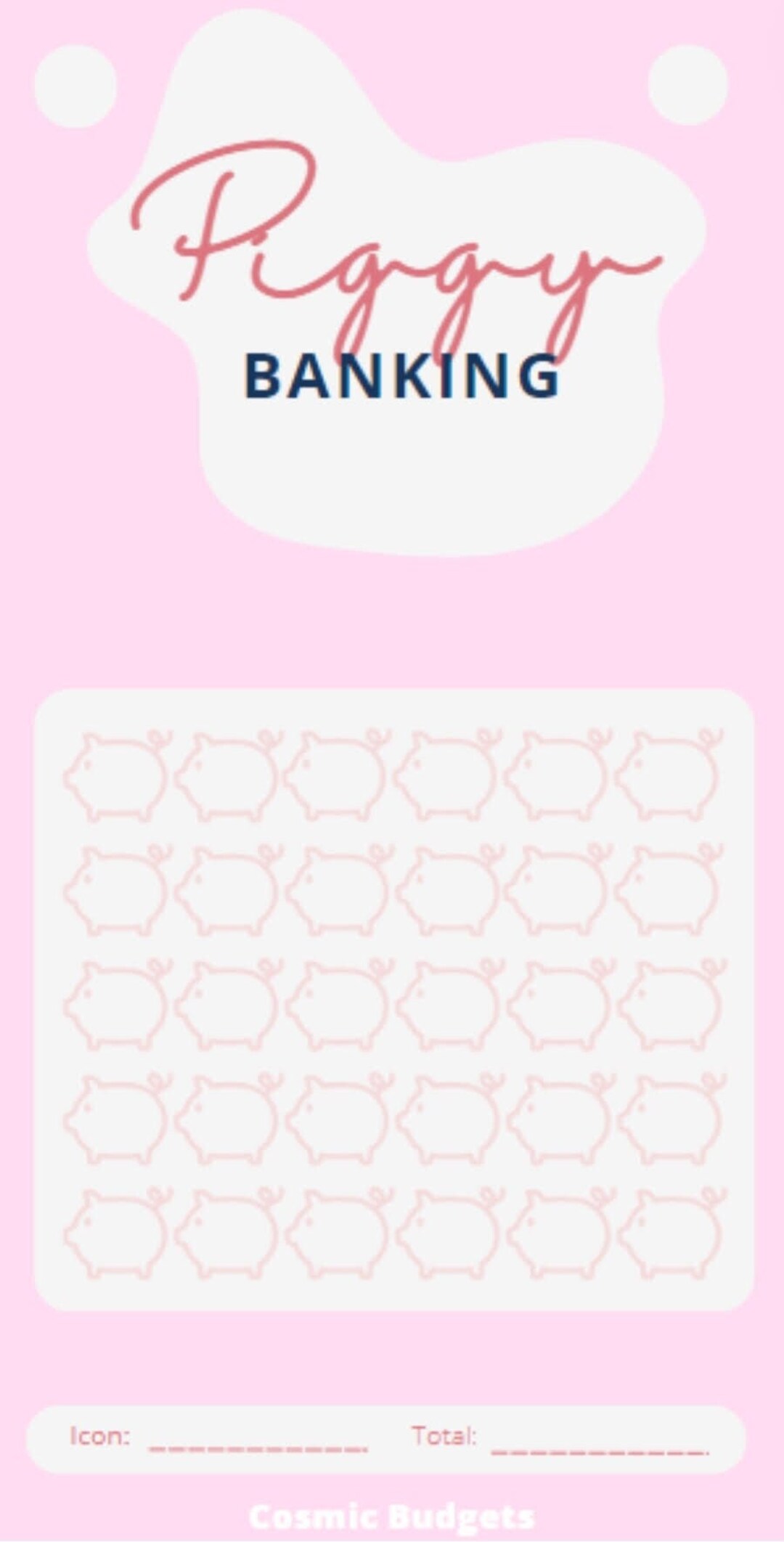 Piggy Banking Savings Tracker - Etsy